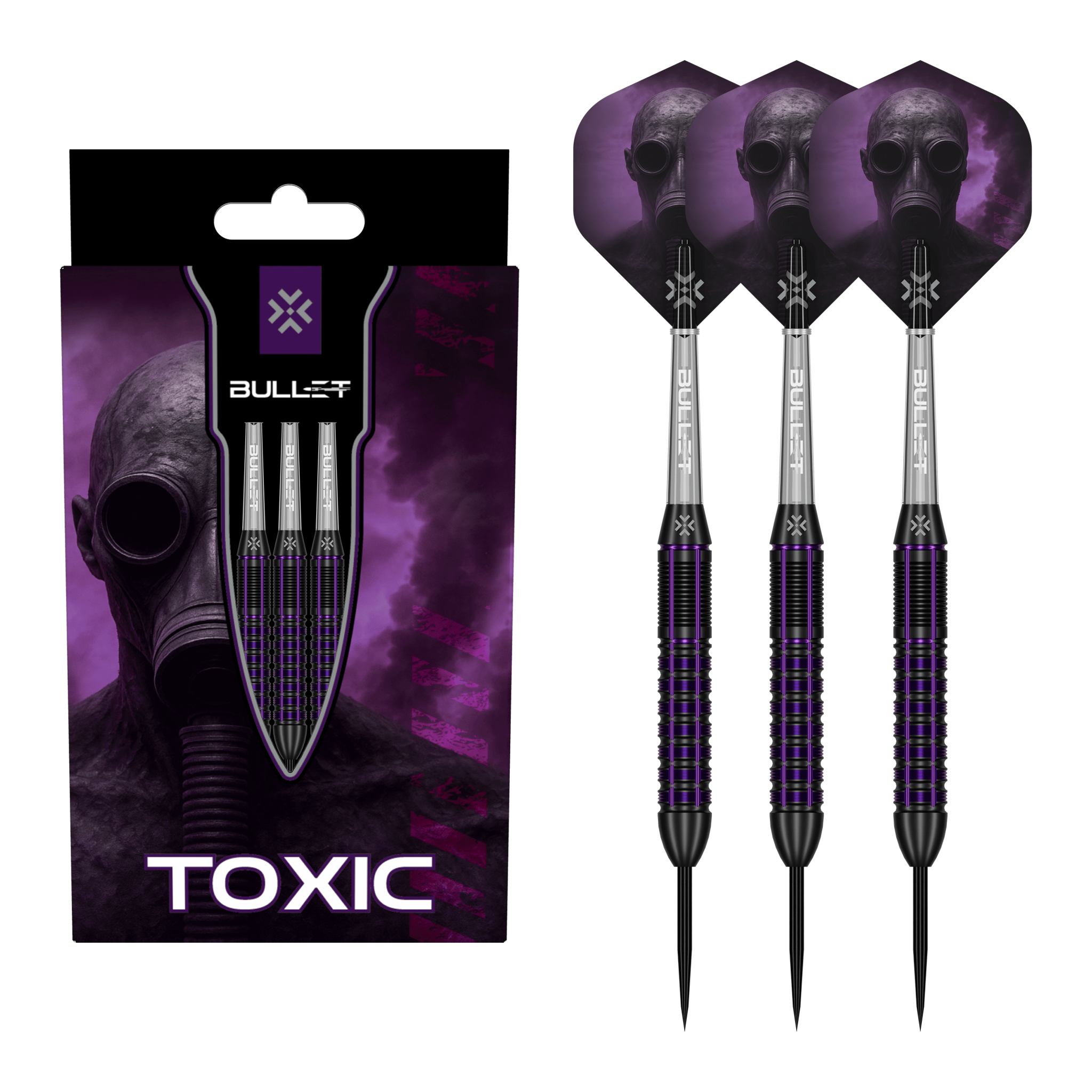 Buy Bullet Toxic - Brass Barrel Steel Tip Darts from Darts Online