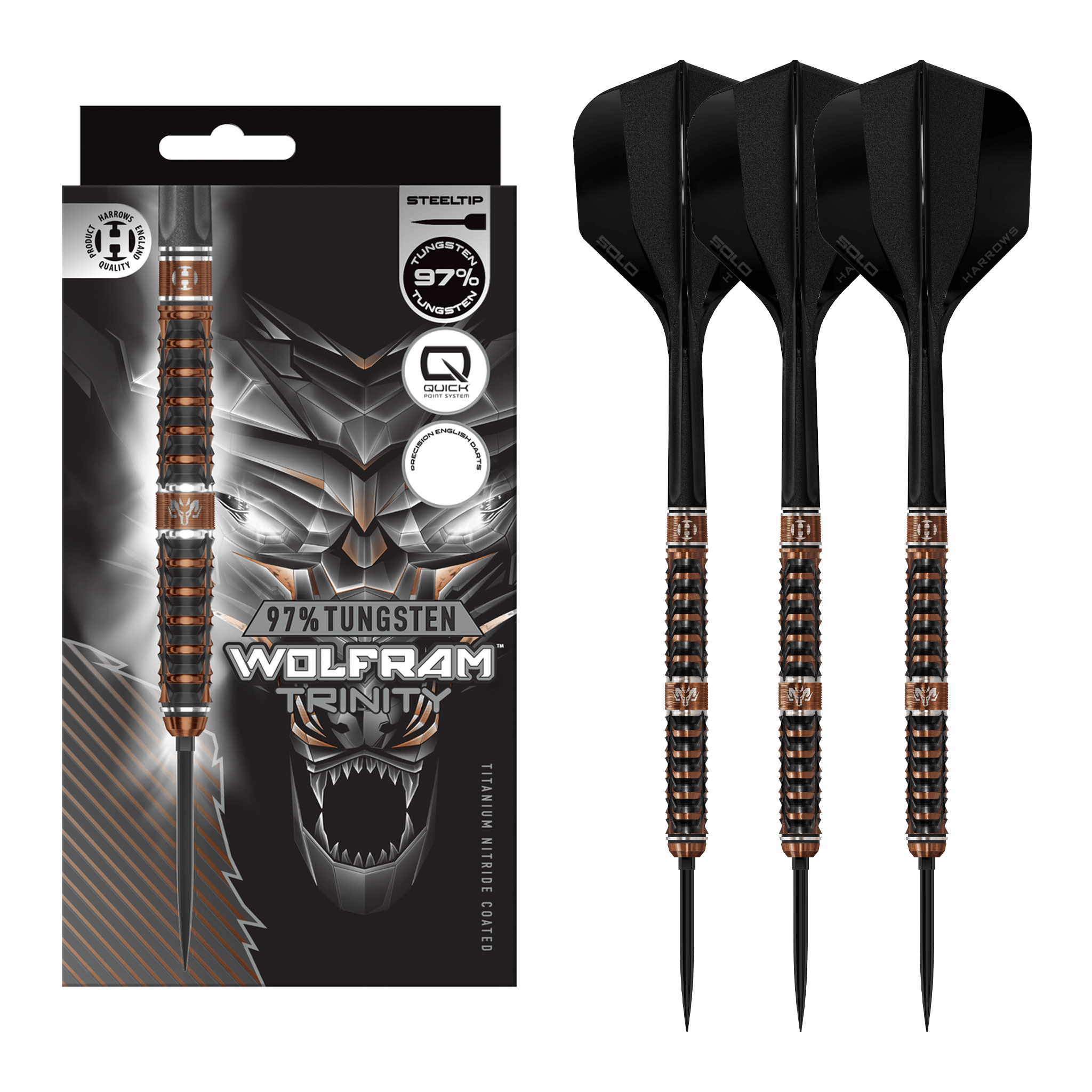 Buy Harrows Wolfram Trinity 97% Tungsten Steel Tip Darts from Darts Online