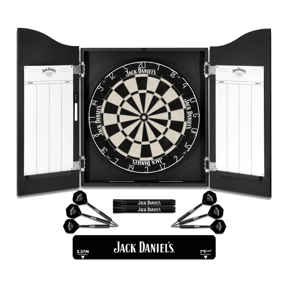 Buy Jack Daniels JD Logo Dartboard, Cabinet & Darts - Complete Darts ...