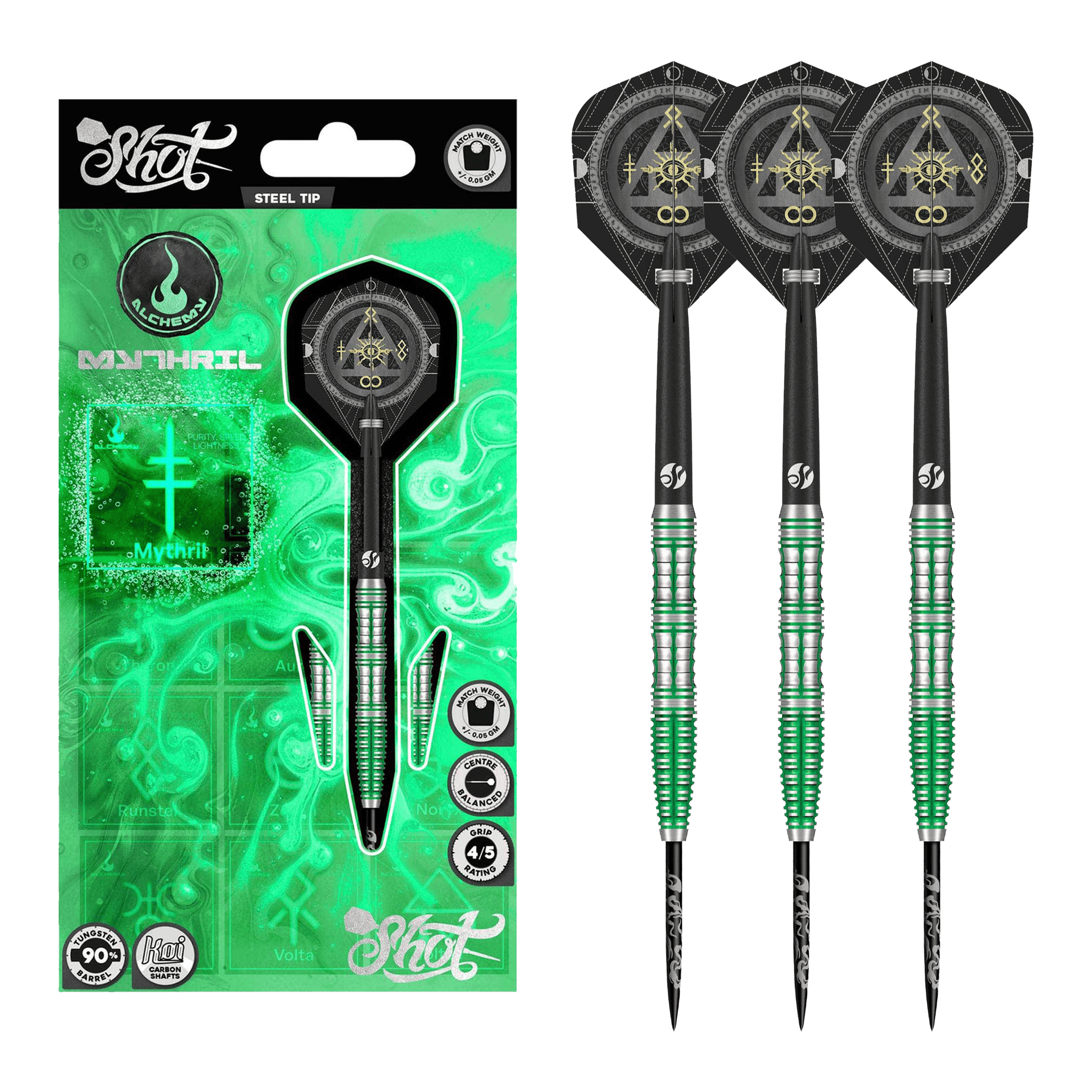 Buy Shot Alchemy Mythril - 90% Tungsten Steel Tip Darts from Darts Online