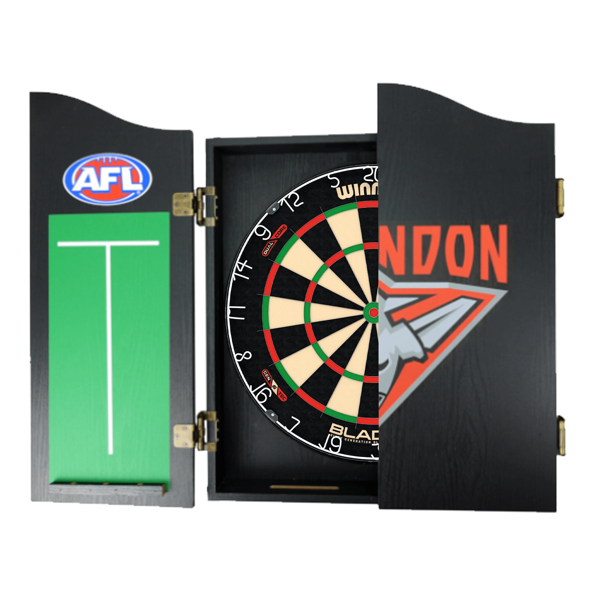 Buy Winmau Blade 6 Dartboard, Official AFL Cabinet & Darts - Complete ...