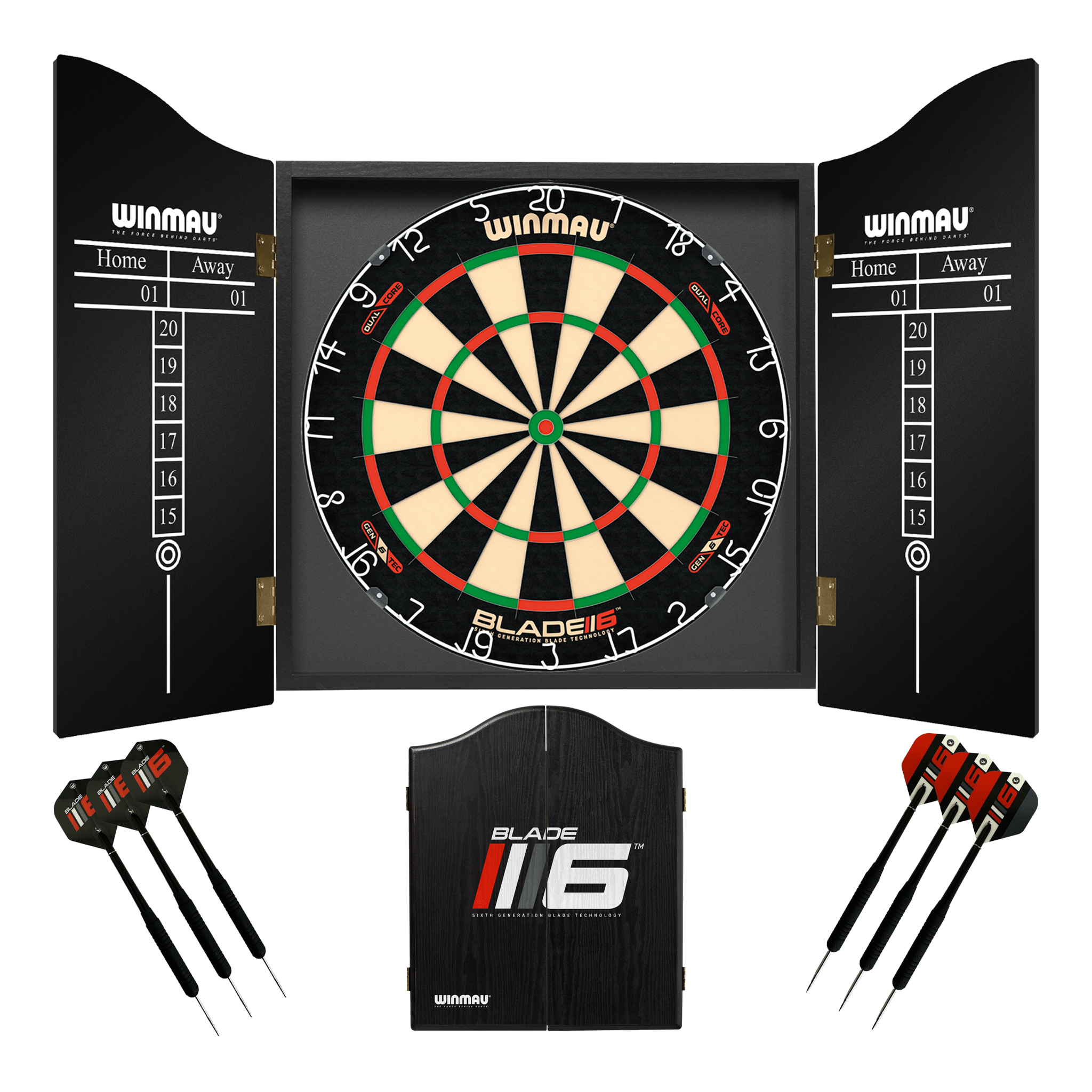 Buy Winmau Blade 6 Dartboard, Cabinet & Darts - Complete Darts Set from ...
