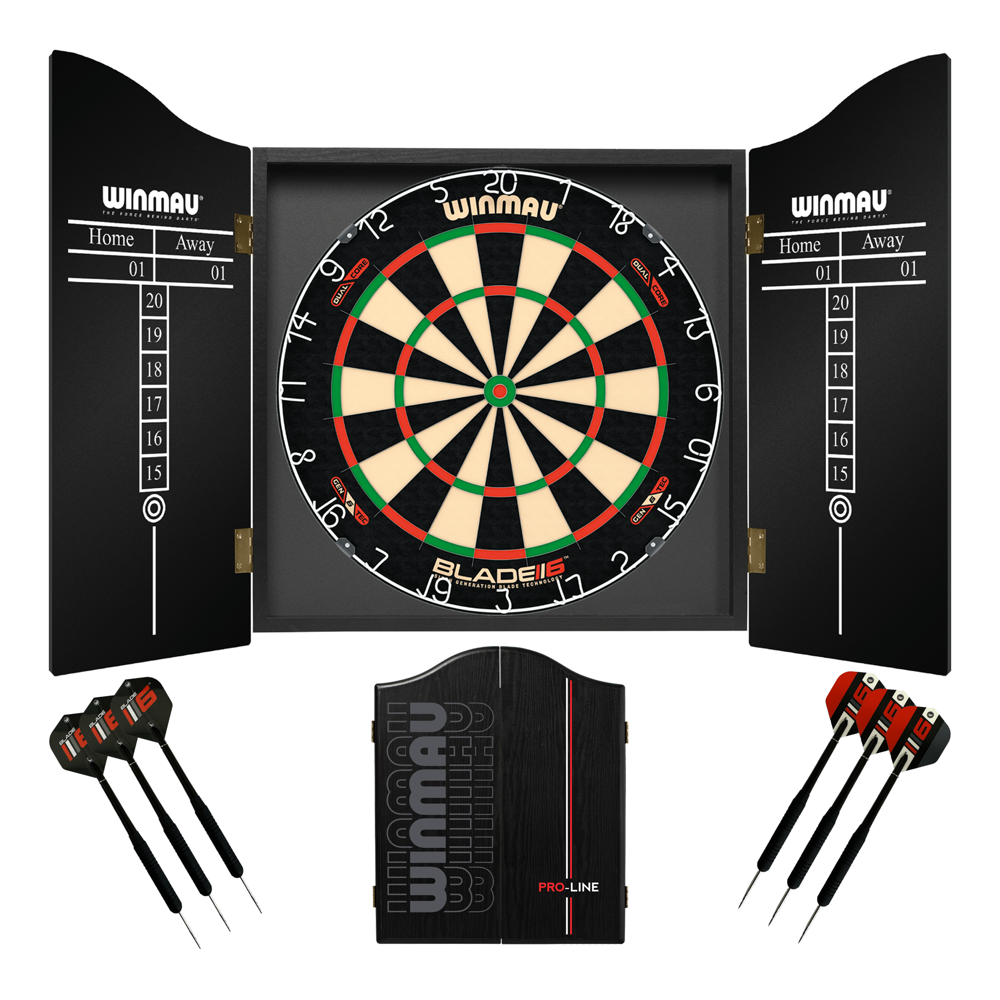 Buy Winmau Blade 6 Dartboard, Cabinet & Darts - Complete Darts Set from ...