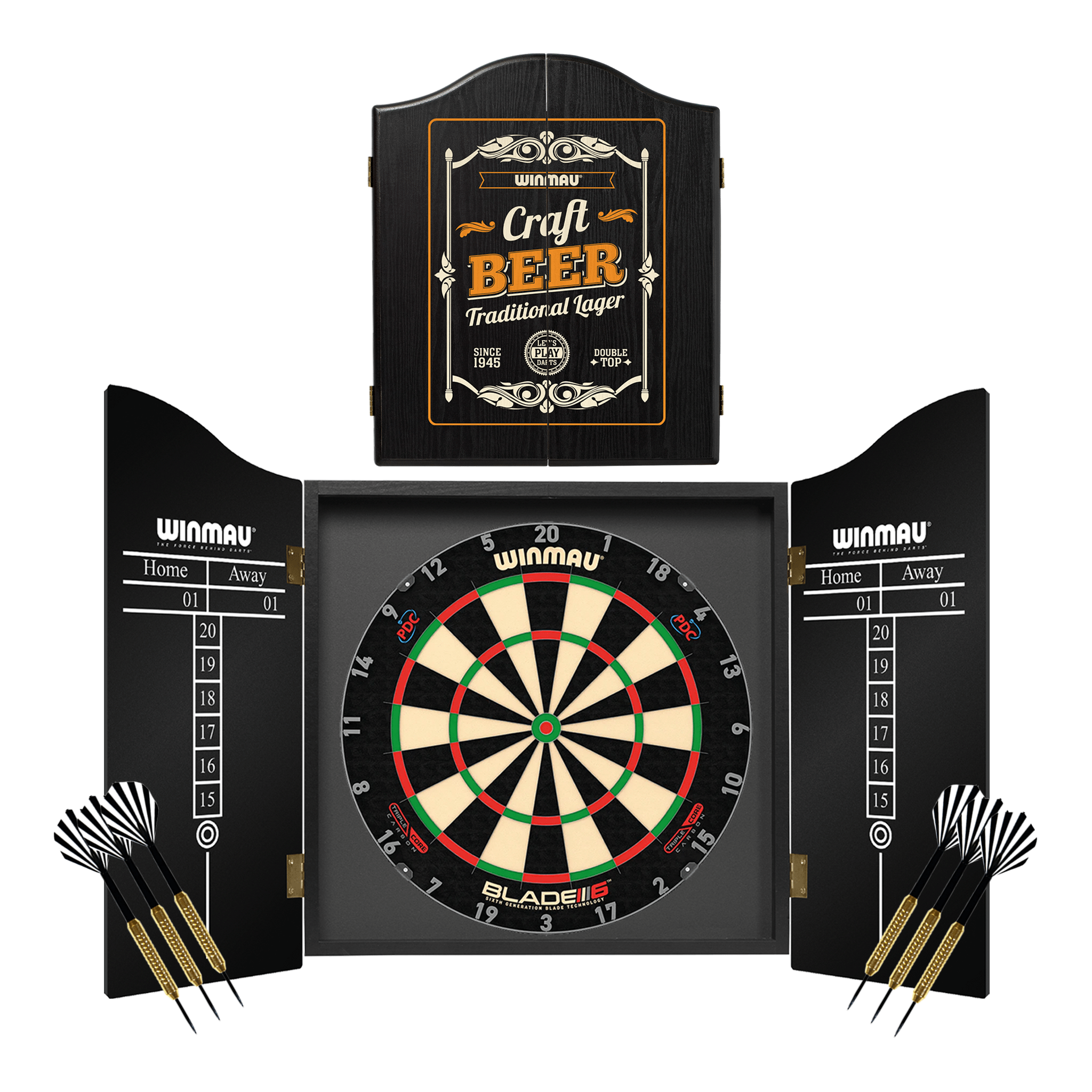 Buy Winmau Blade 6 Dartboard, Cabinet & Darts - Complete Darts Set from ...