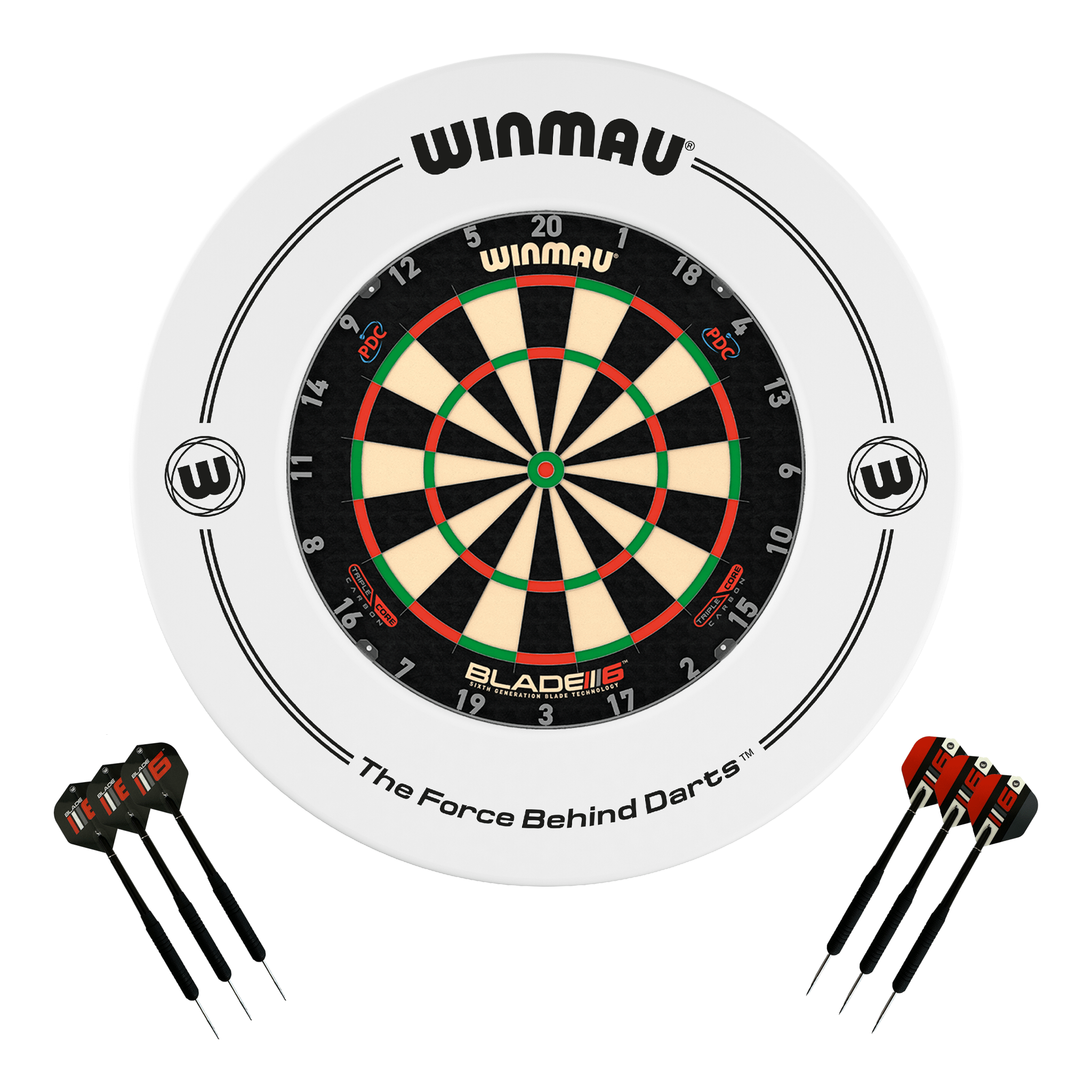 Buy Winmau Blade 6 Dartboard, Surround & Darts - Complete Darts Set ...