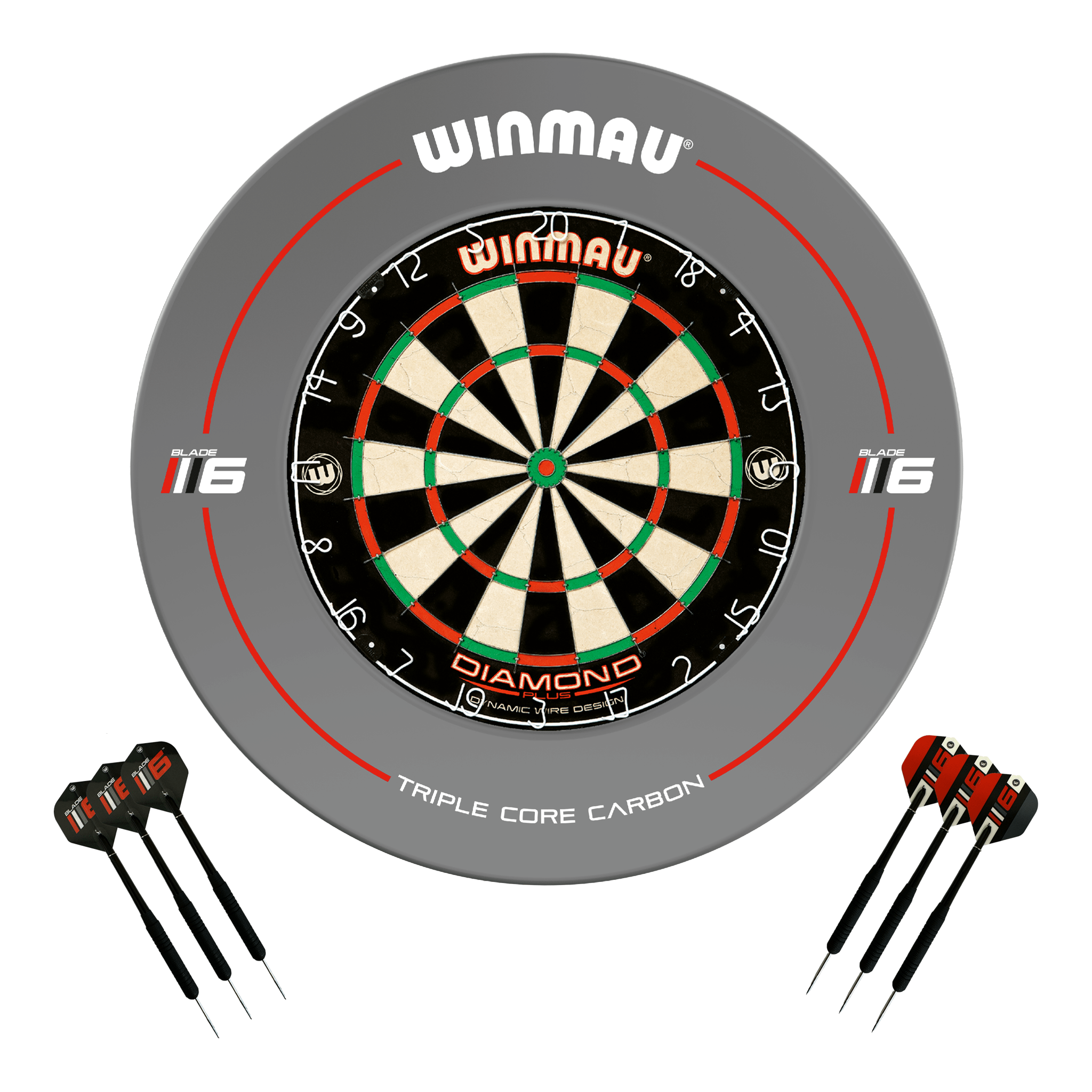 Buy Winmau Diamond Plus Dartboard, Surround & Darts - Complete Darts ...