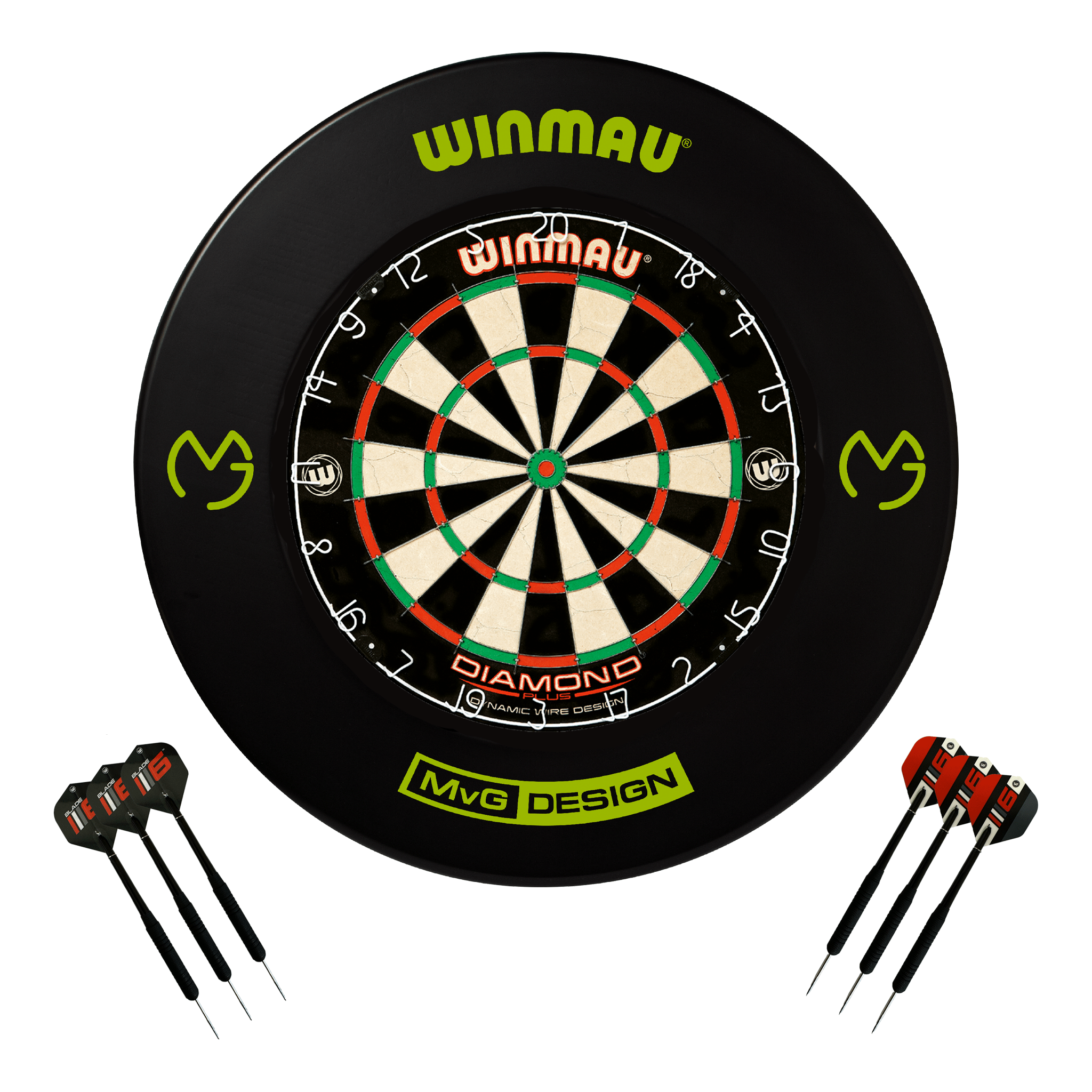 Buy Winmau Diamond Plus Dartboard, Surround & Darts - Complete Darts ...