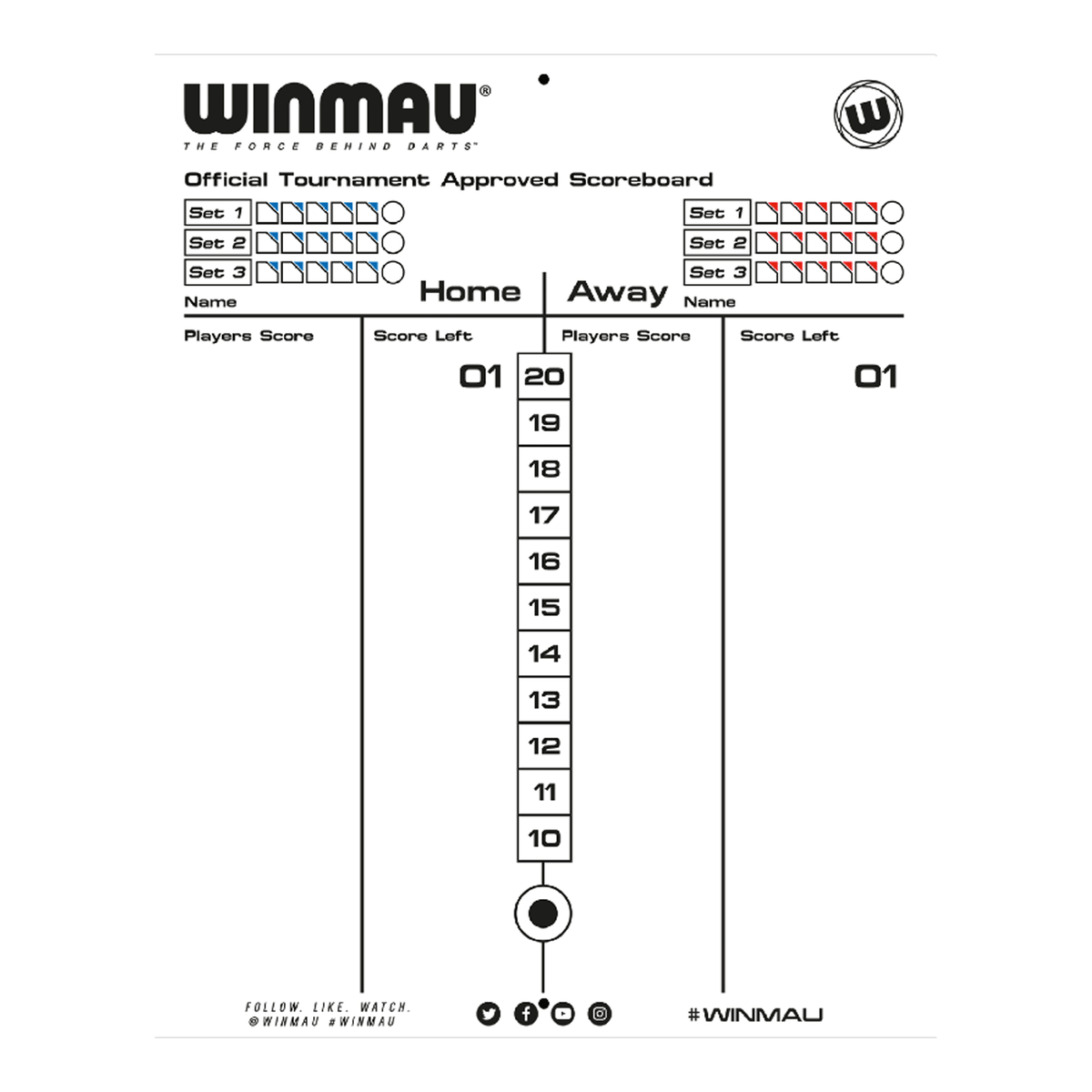Buy Winmau Tournament Dual Sided Scoreboard from Darts Online